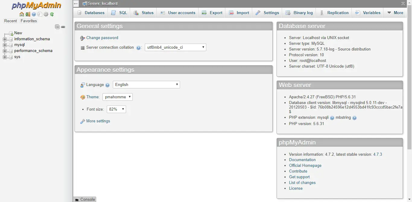 How To Install MySQL Server With PhpMyAdmin On FreeBSD 11