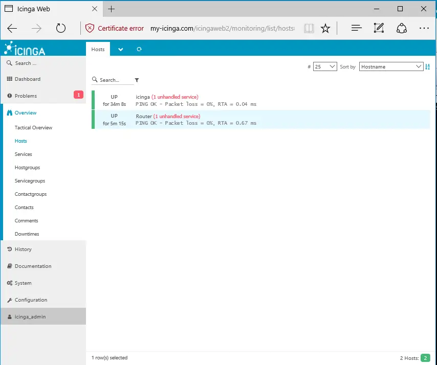 Add a new Host and Services to be Monitored by Icinga 2
