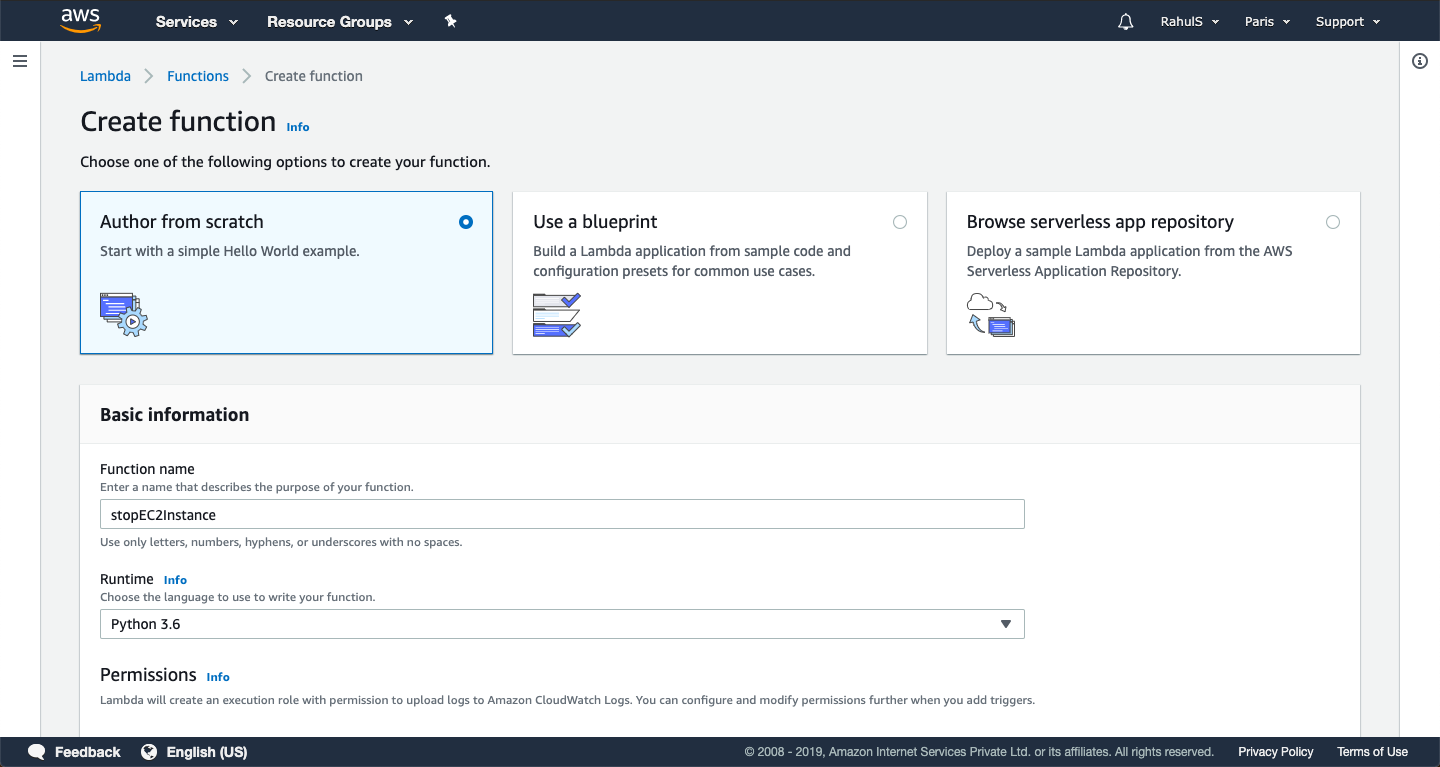 Aws Lambda Function To Start And Stop An Ec2 Instance