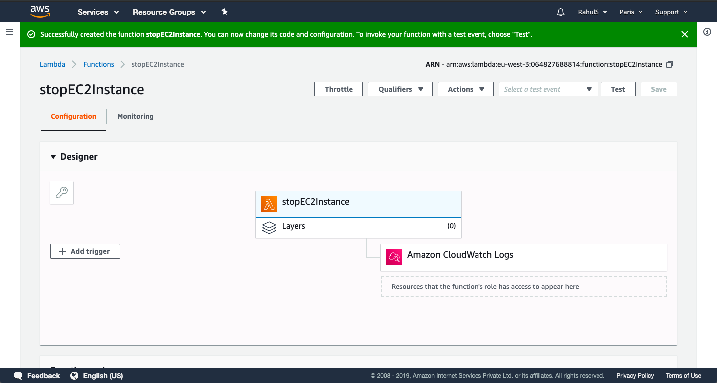 Aws Lambda Function To Start And Stop An Ec2 Instance