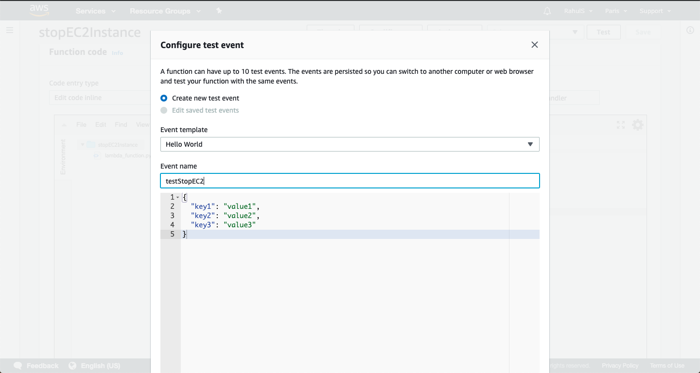 Aws Lambda Function To Start And Stop An Ec2 Instance