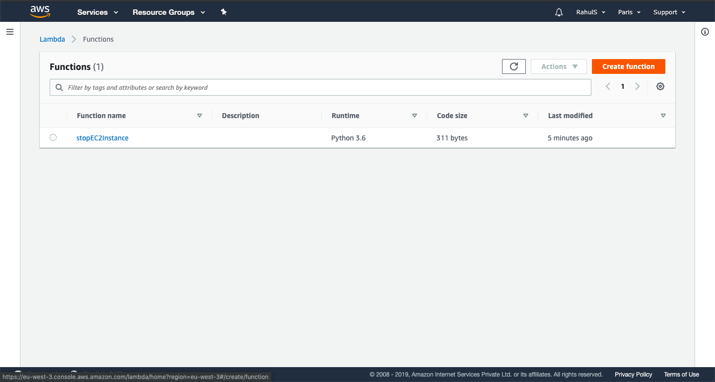 AWS Lambda Function to Start and Stop an EC2 Instance AWS Lambda Function to Start and Stop an EC2 Instance