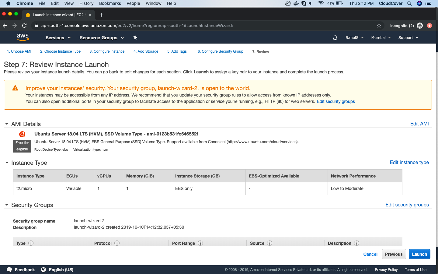 How to create an Ubuntu EC2 Instance on AWS