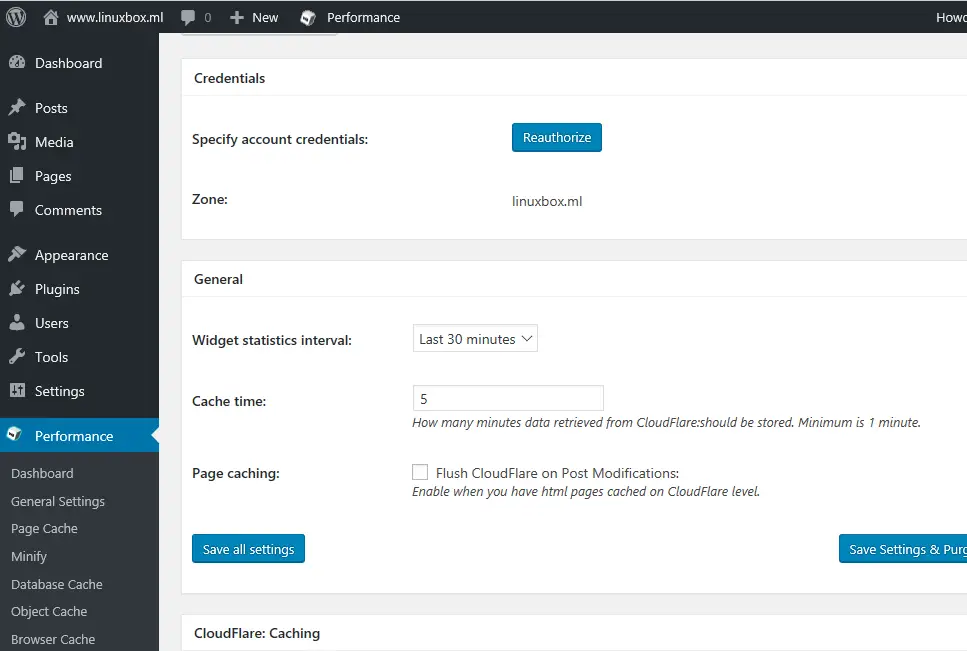 Configure WordPress with W3 Total Cache and CloudFlare CDN in LAMP