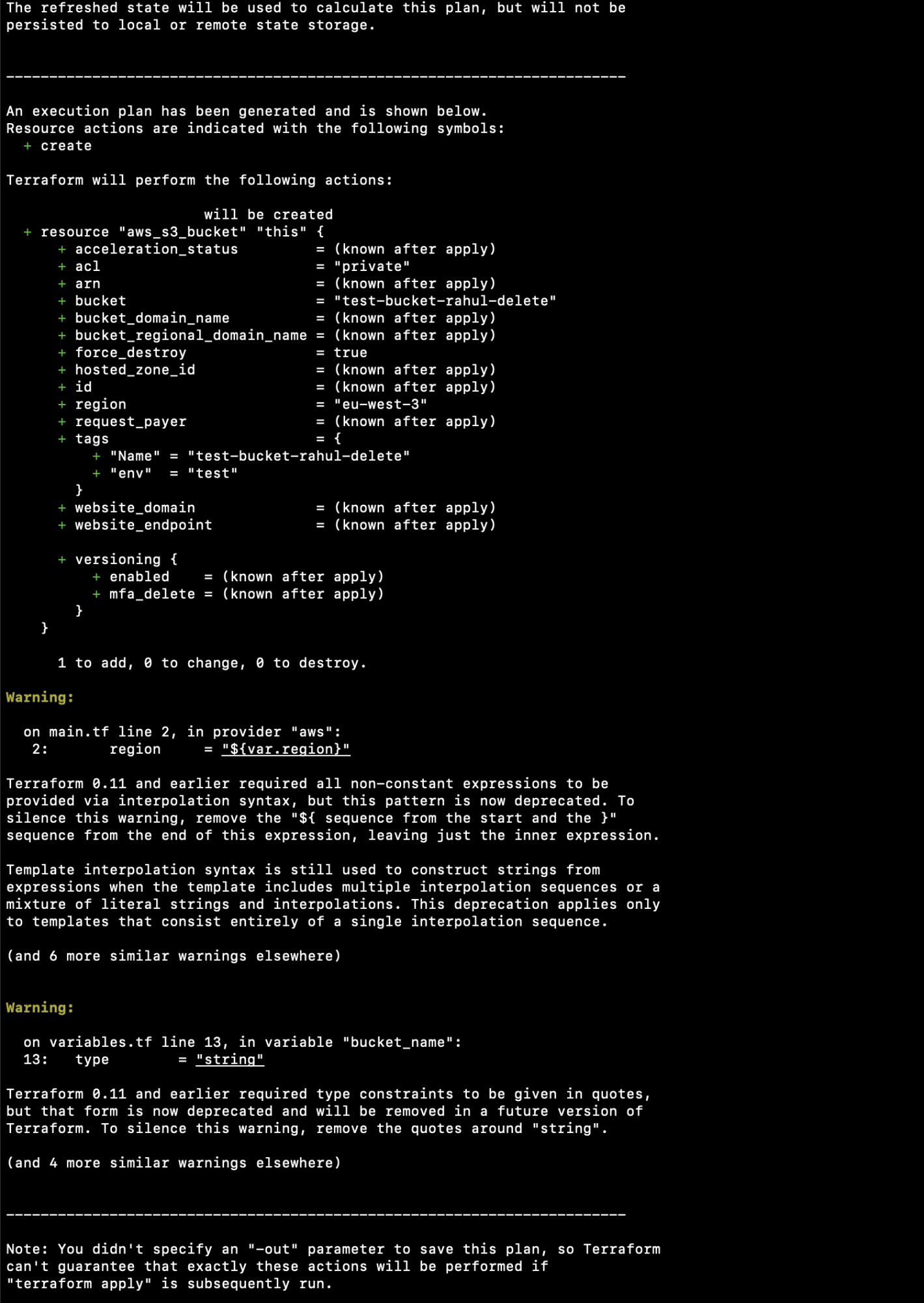 Create an S3 Bucket on AWS using Terraform
