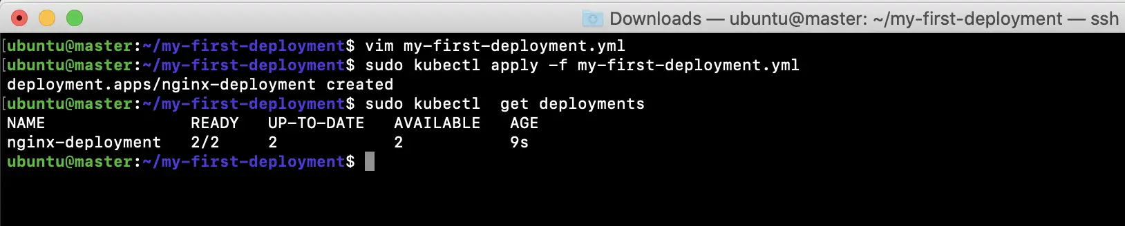 Creating Your First Deployment On A Kubernetes Cluster