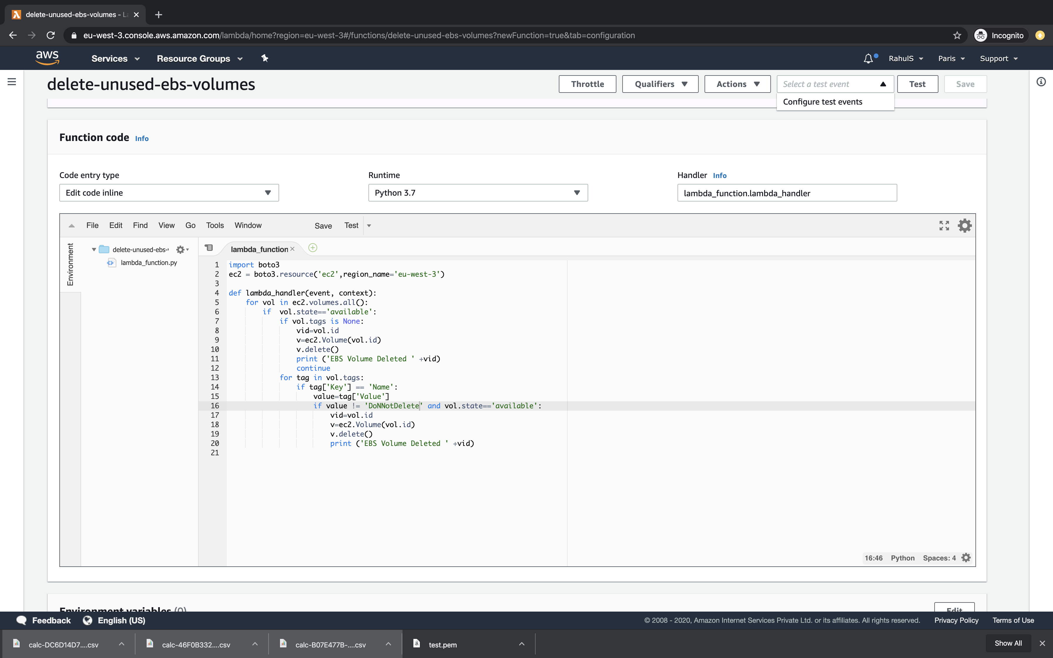 Delete unused EBS (Elastic Block Storage) Volumes on AWS using a Lambda ... Delete unused EBS (Elastic Block Storage) Volumes on AWS using a Lambda ...