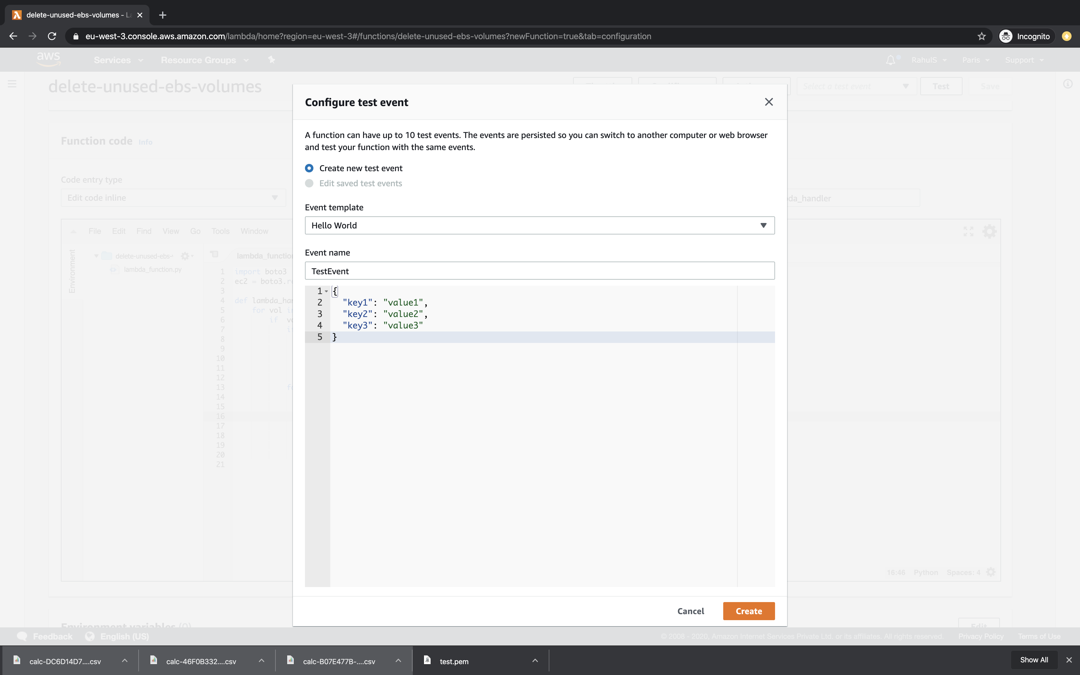 Delete unused EBS (Elastic Block Storage) Volumes on AWS using a Lambda ...