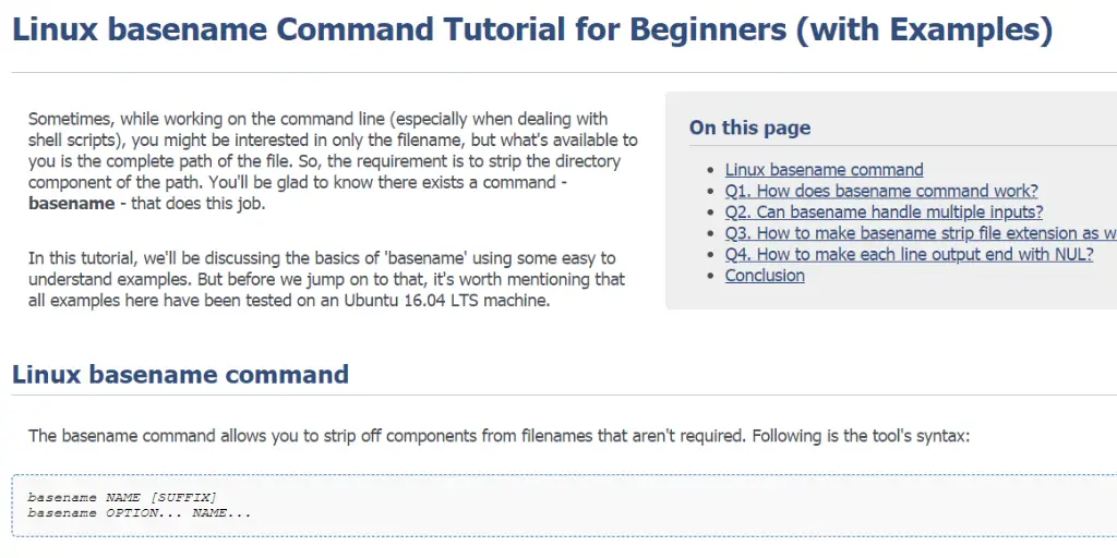 Linux Basename Command Tutorial For Beginners With Examples