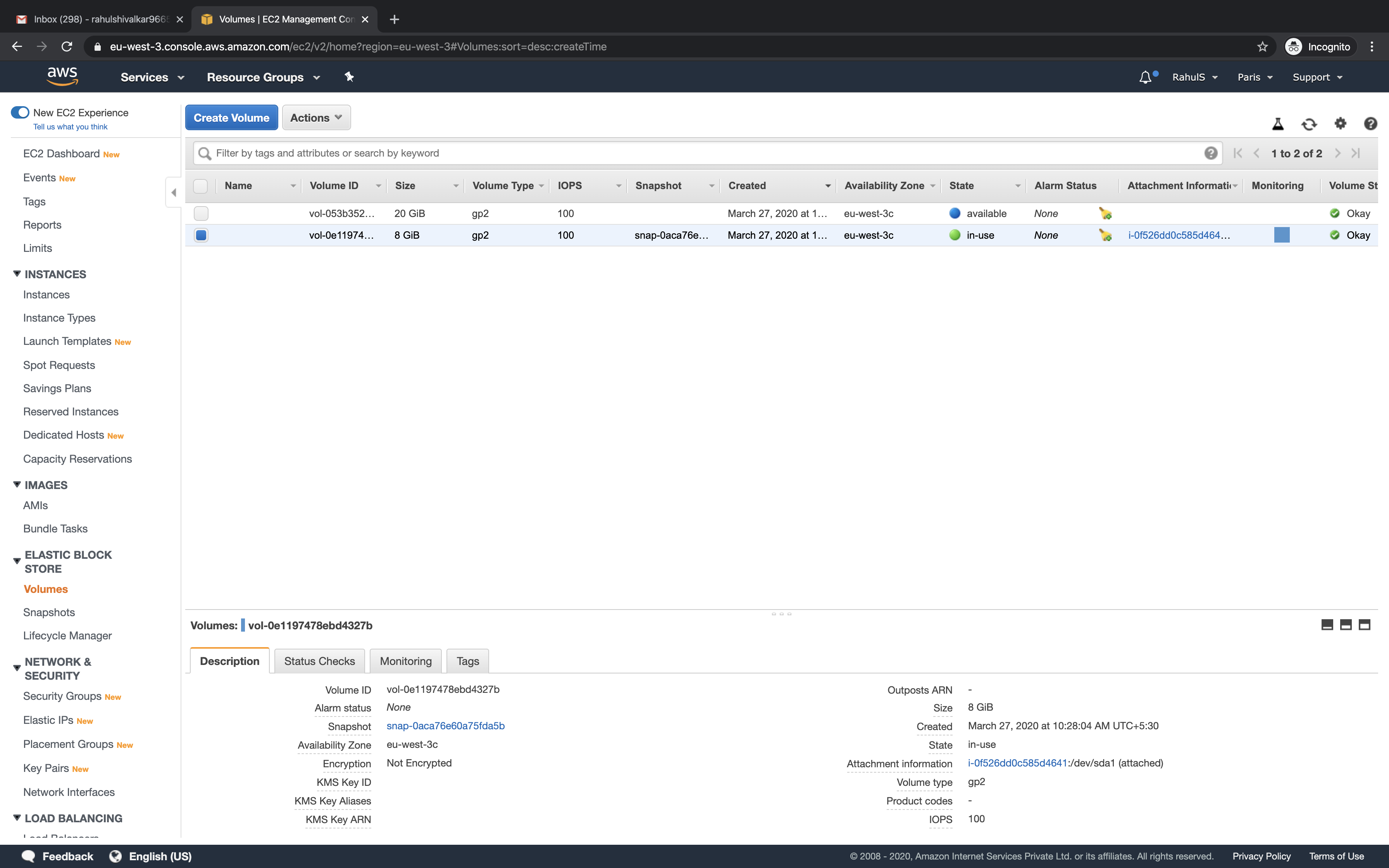 How to create and attach an EBS (Elastic Block Storage) Volume to an EC2 Instance on AWS