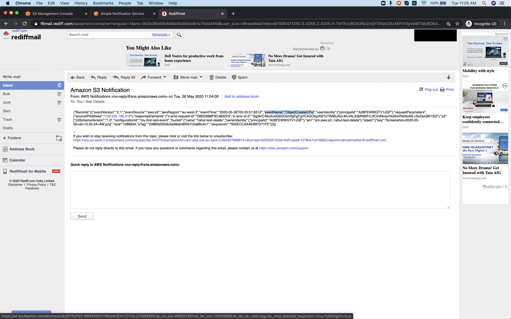 How To Configure Event Notifications In S3 Bucket On Aws