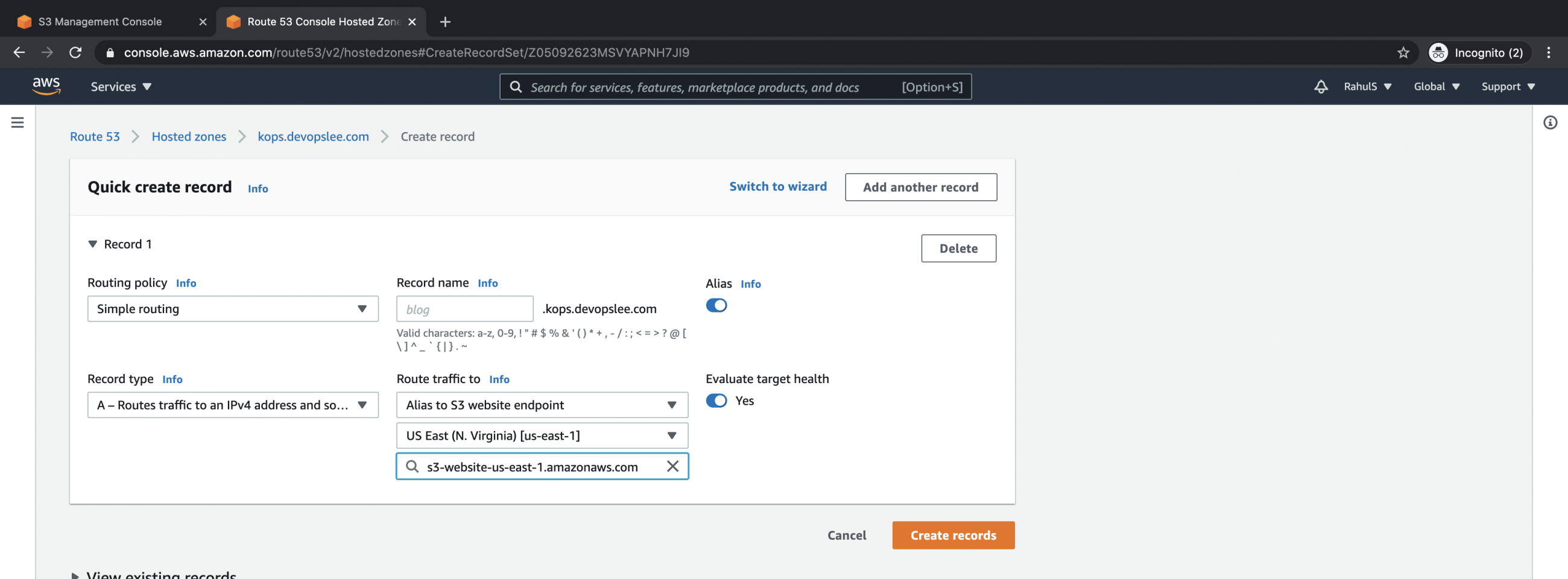 How To Configure Route53 With Our Domainname To Access A Static Website From S3 On Aws