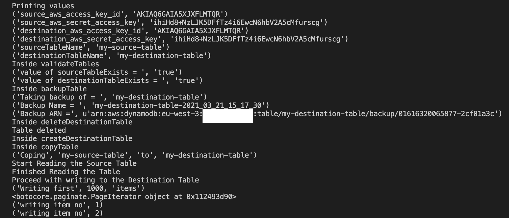 How To Copy Items From One Dynamodb To Another Dynamodb Table Using Python On Aws