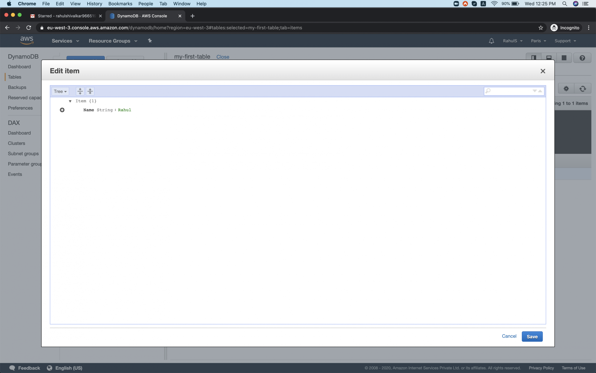 How to create a DynamoDB Table in AWS
