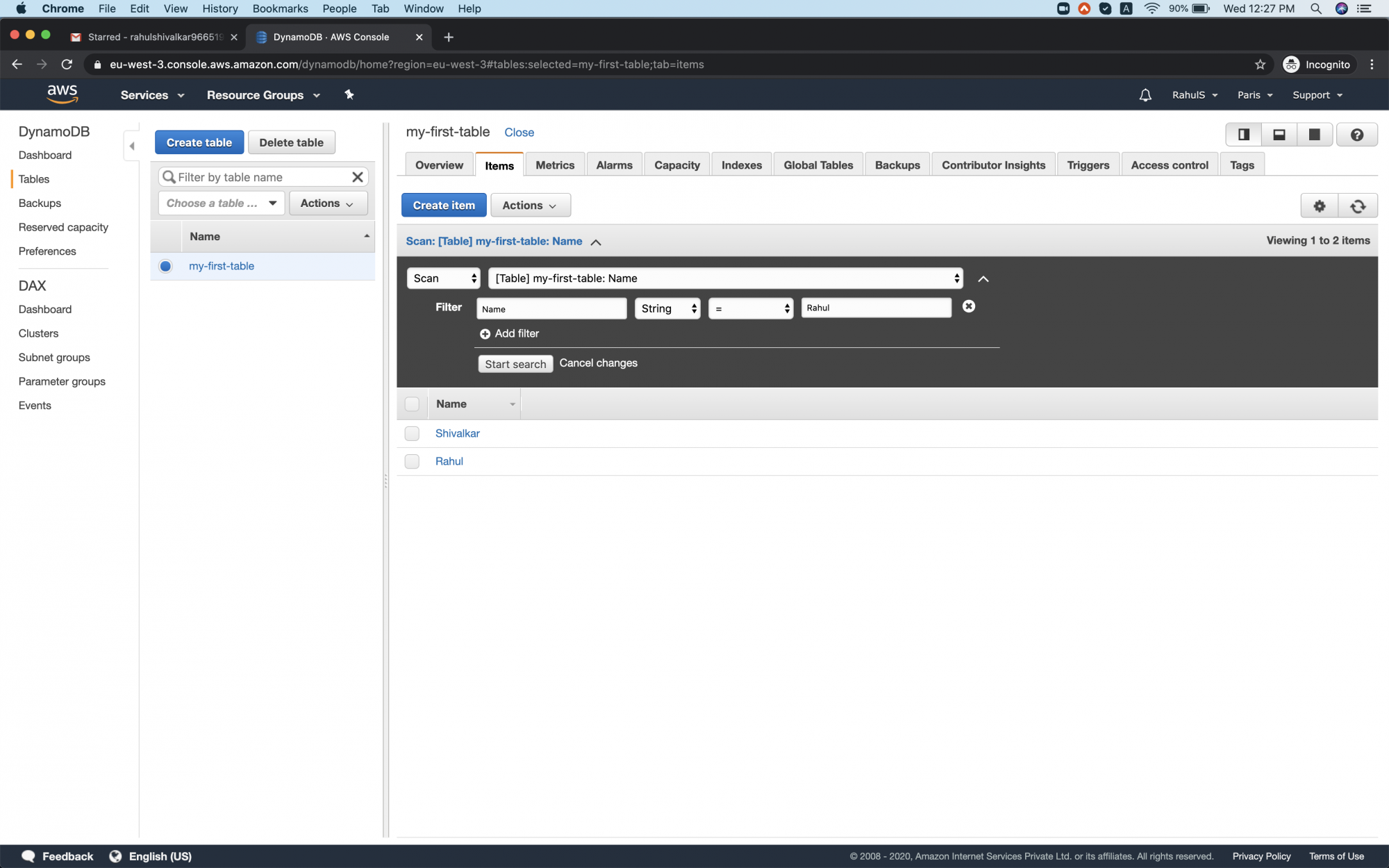 How to create a DynamoDB Table in AWS