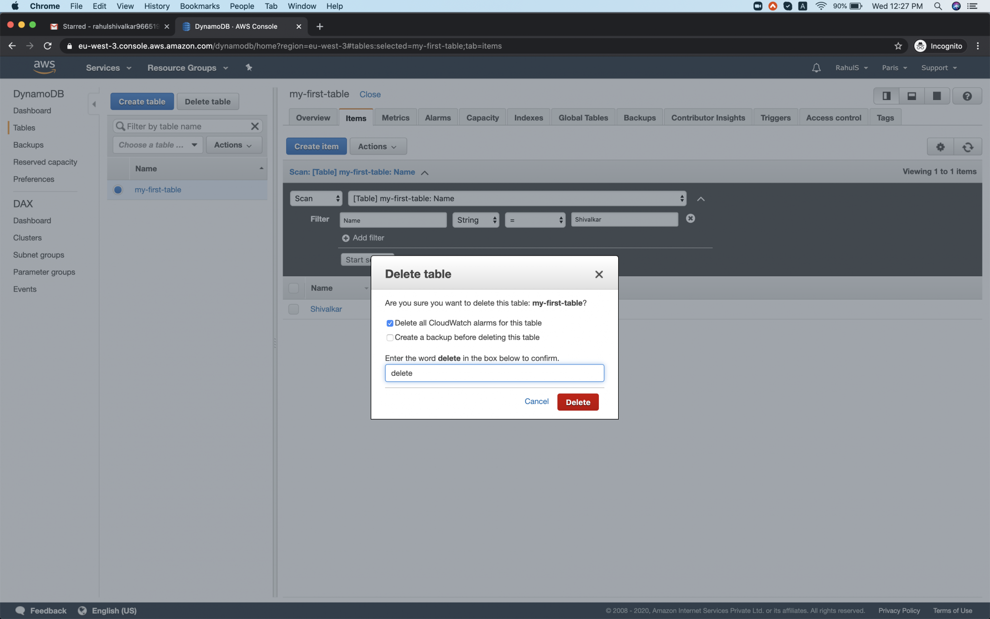 How to create a DynamoDB Table in AWS
