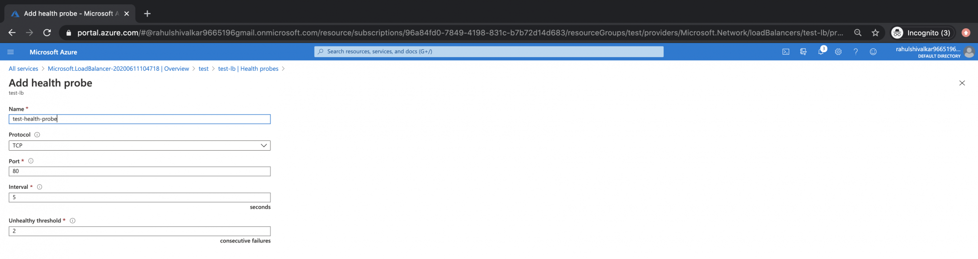 How to create a Load Balancer in Azure Cloud