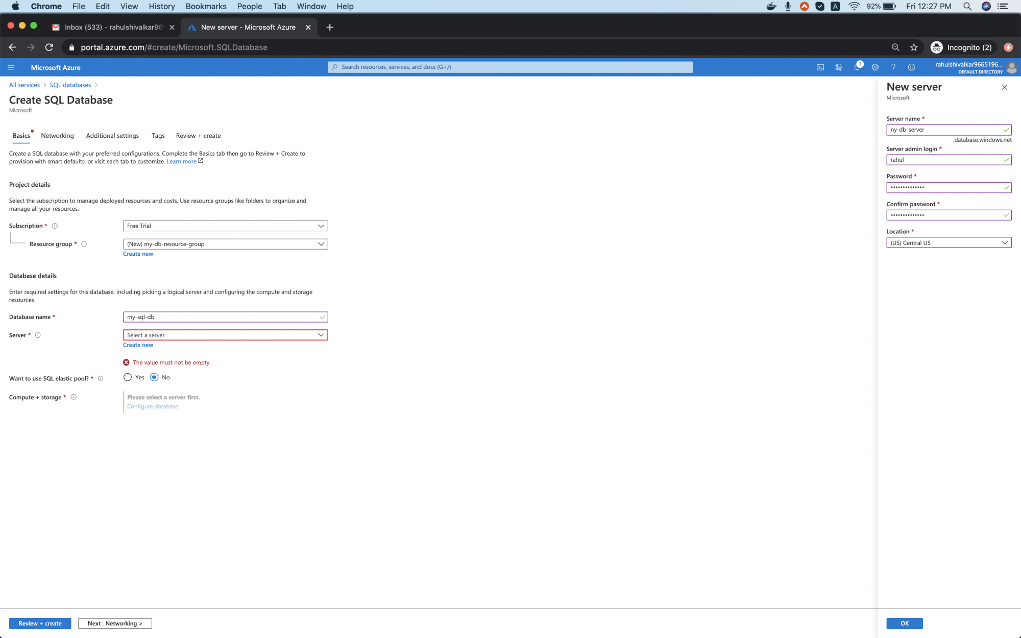 How To Create A Mysql Database Server And Database In Azure Cloud