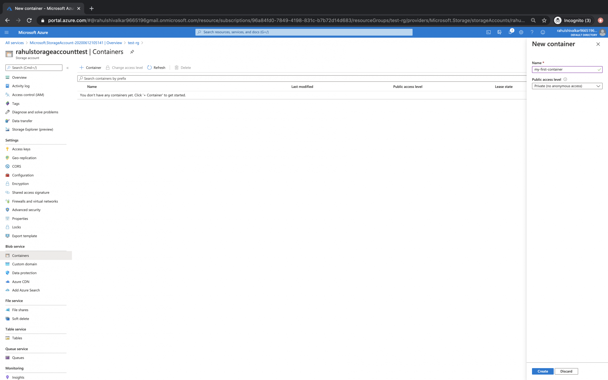 How to use Object Storage in Azure Cloud