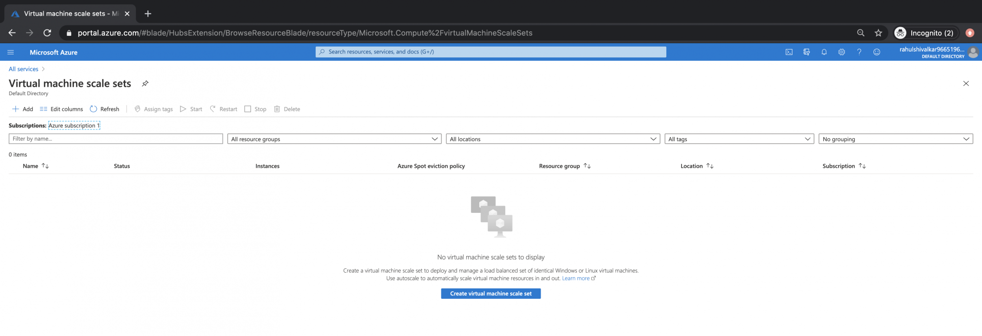 How to create a Virtual Machine scale set on Azure