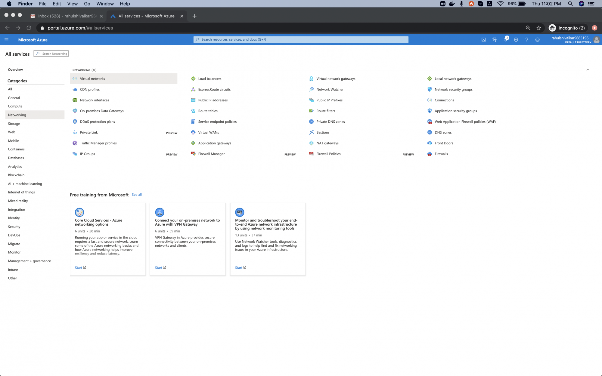 How to create a Virtual Network in Azure Cloud