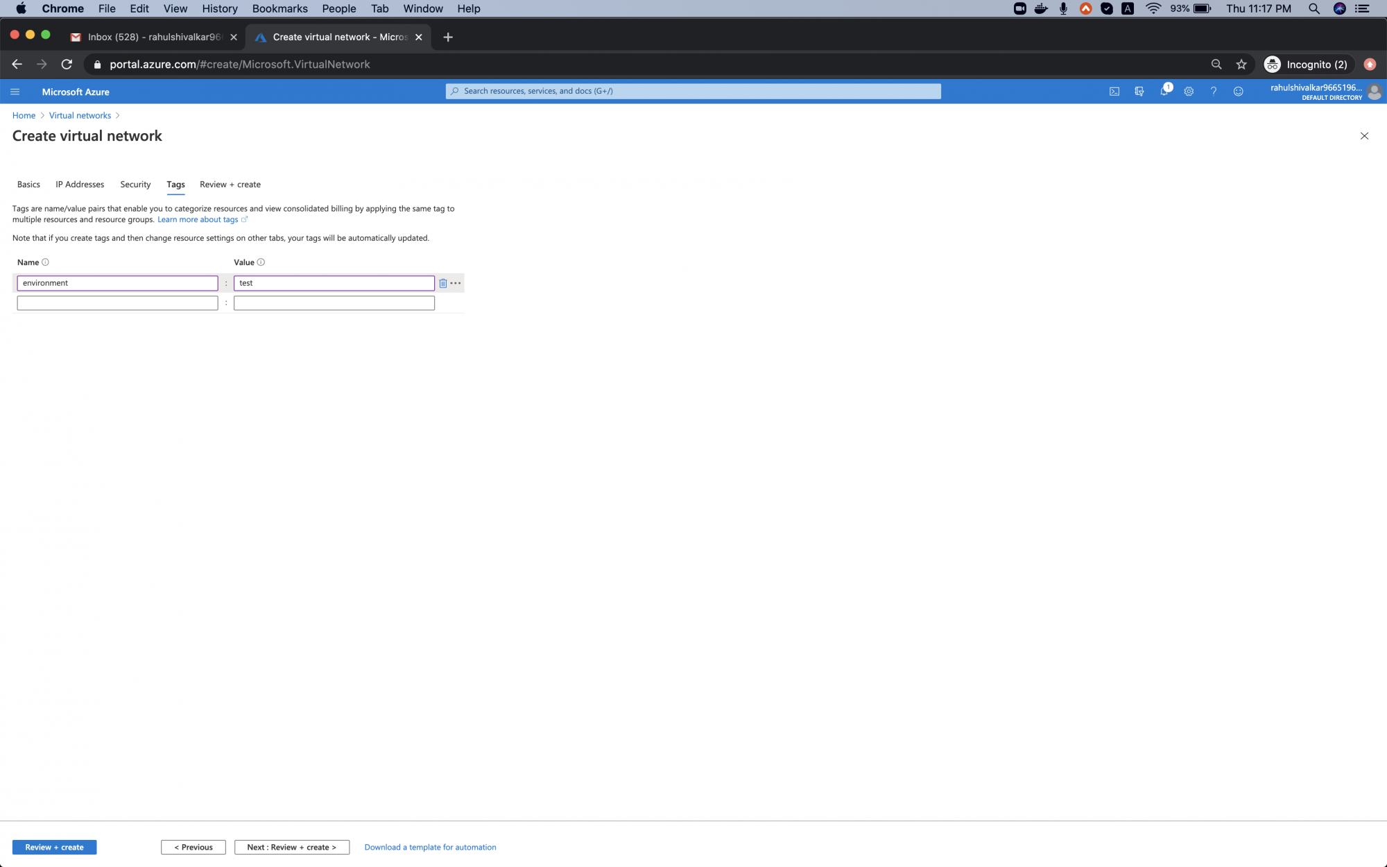 How to create a Virtual Network in Azure Cloud