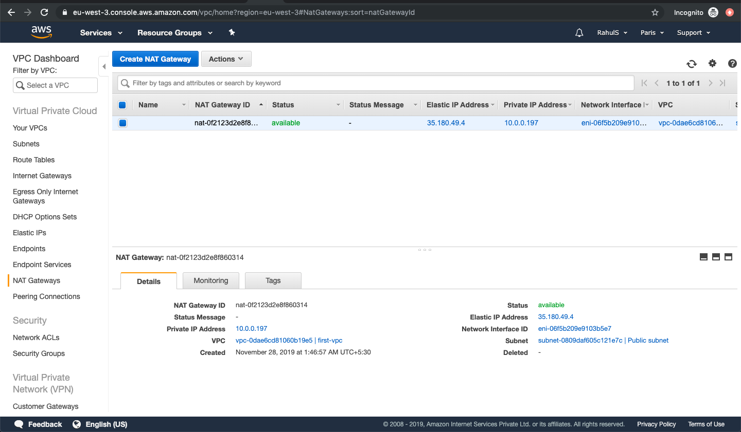 How to create a Virtual Private Cloud (VPC) in AWS