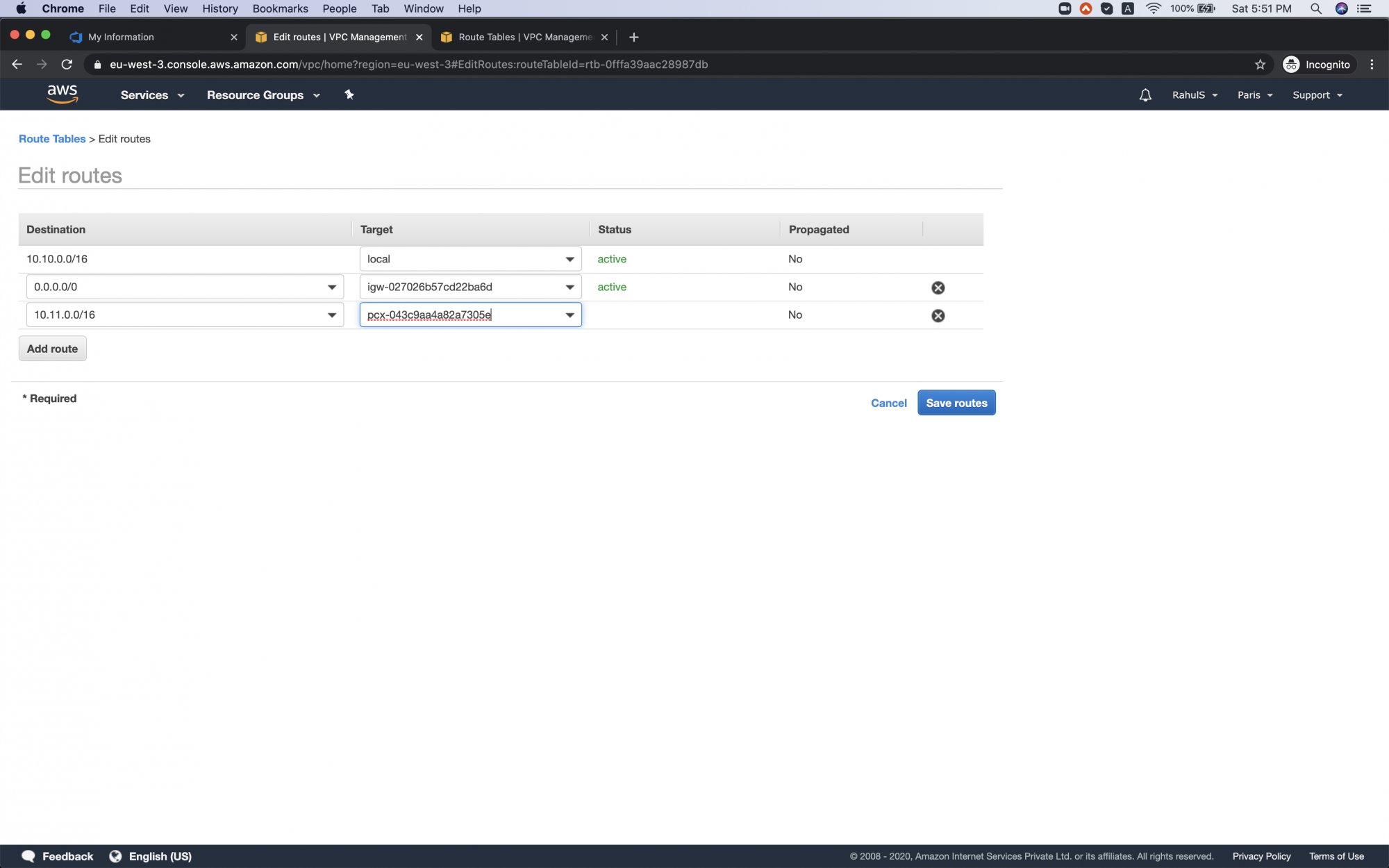 How to create a VPC Peering between 2 VPCs on AWS