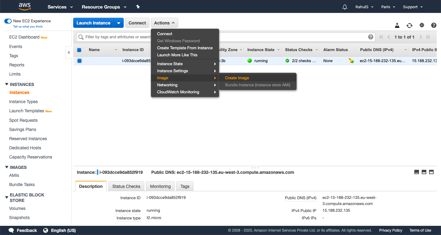 How to Create an Amazon Machine Image (AMI) and use it on AWS