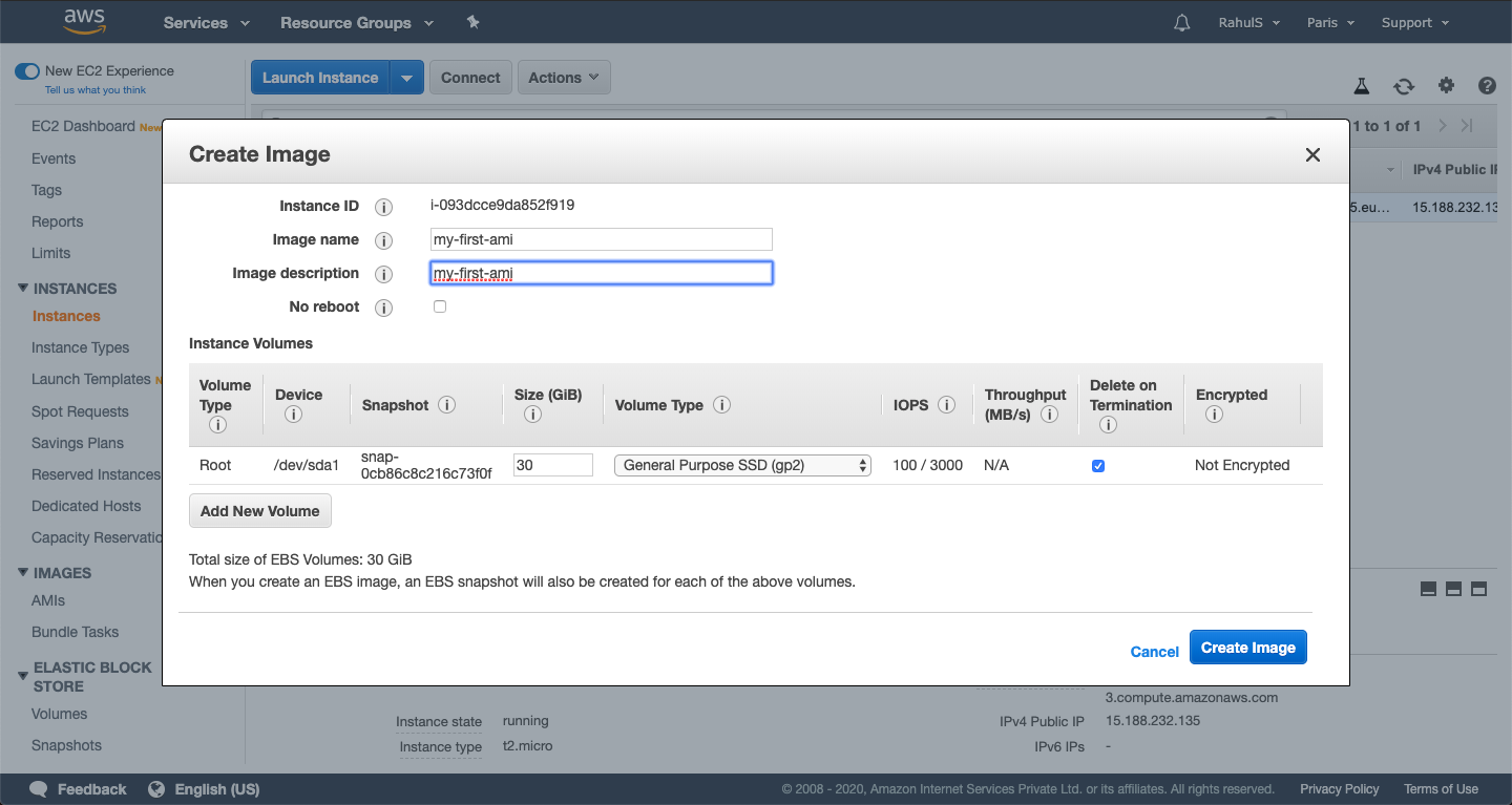 How to Create an Amazon Machine Image (AMI) and use it on AWS
