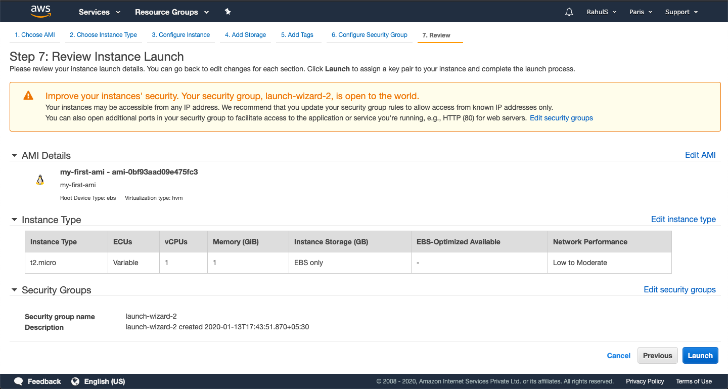 How to Create an Amazon Machine Image (AMI) and use it on AWS