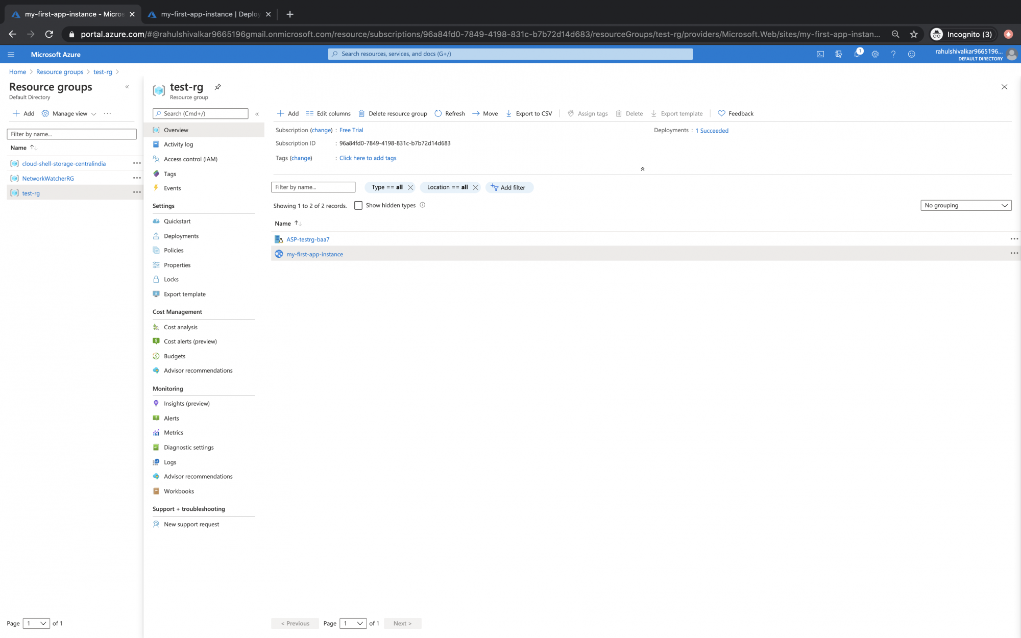 How to create an App Service on Azure Cloud