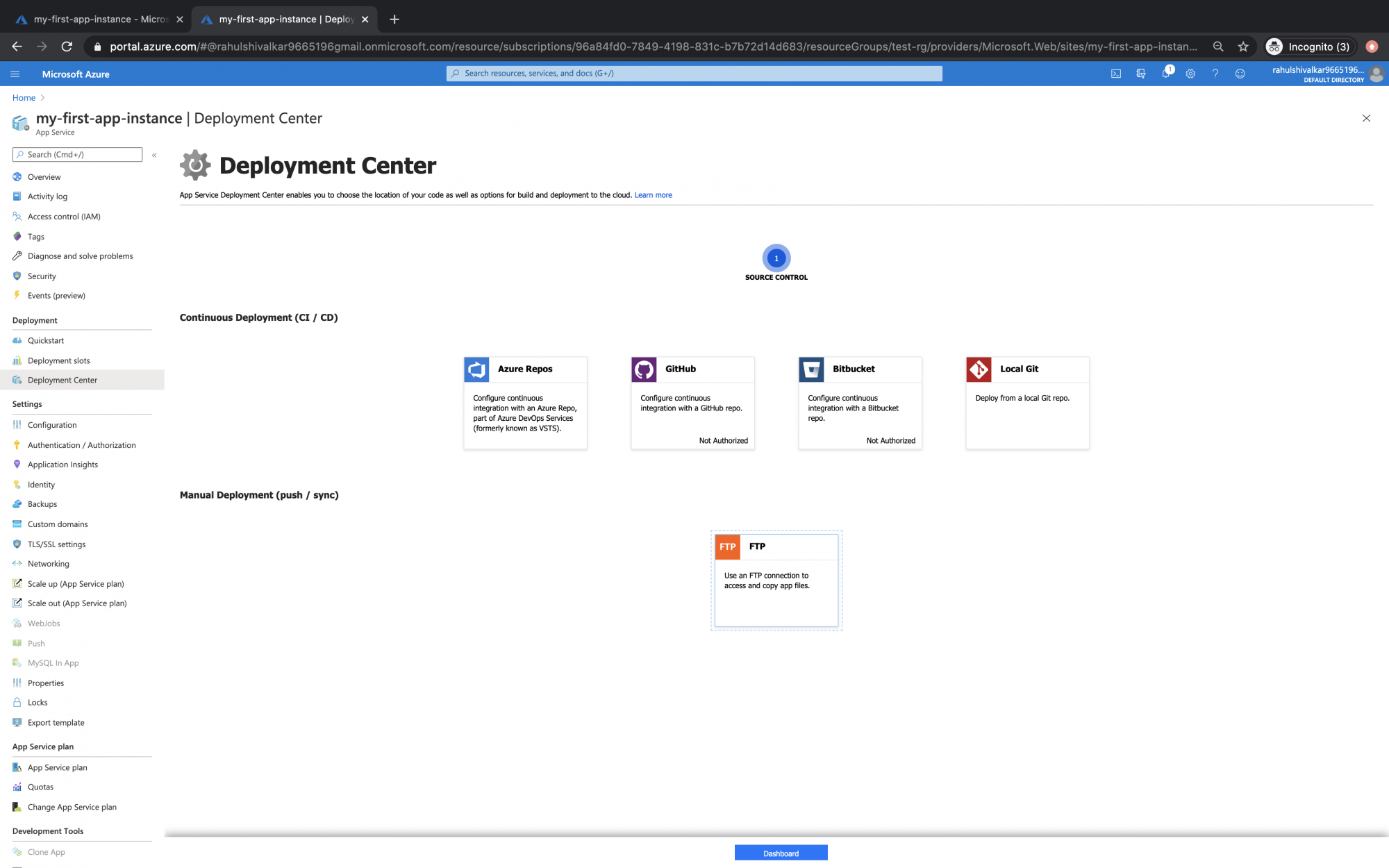 How to create an App Service on Azure Cloud