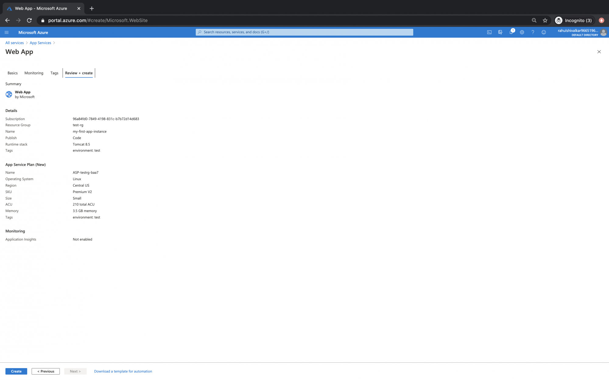 How to create an App Service on Azure Cloud