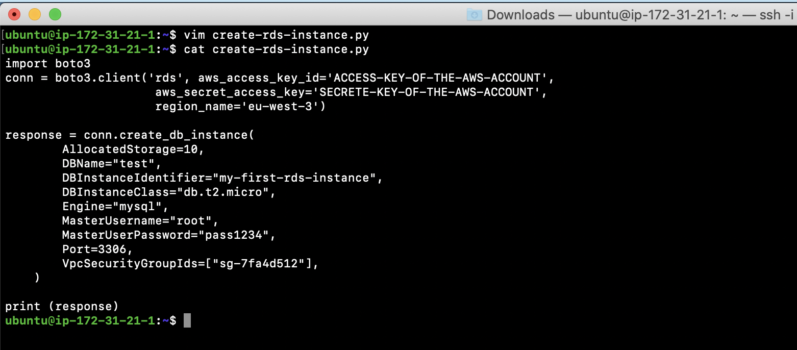 How To Create An Rds Instance Using Python Boto3 On Aws
