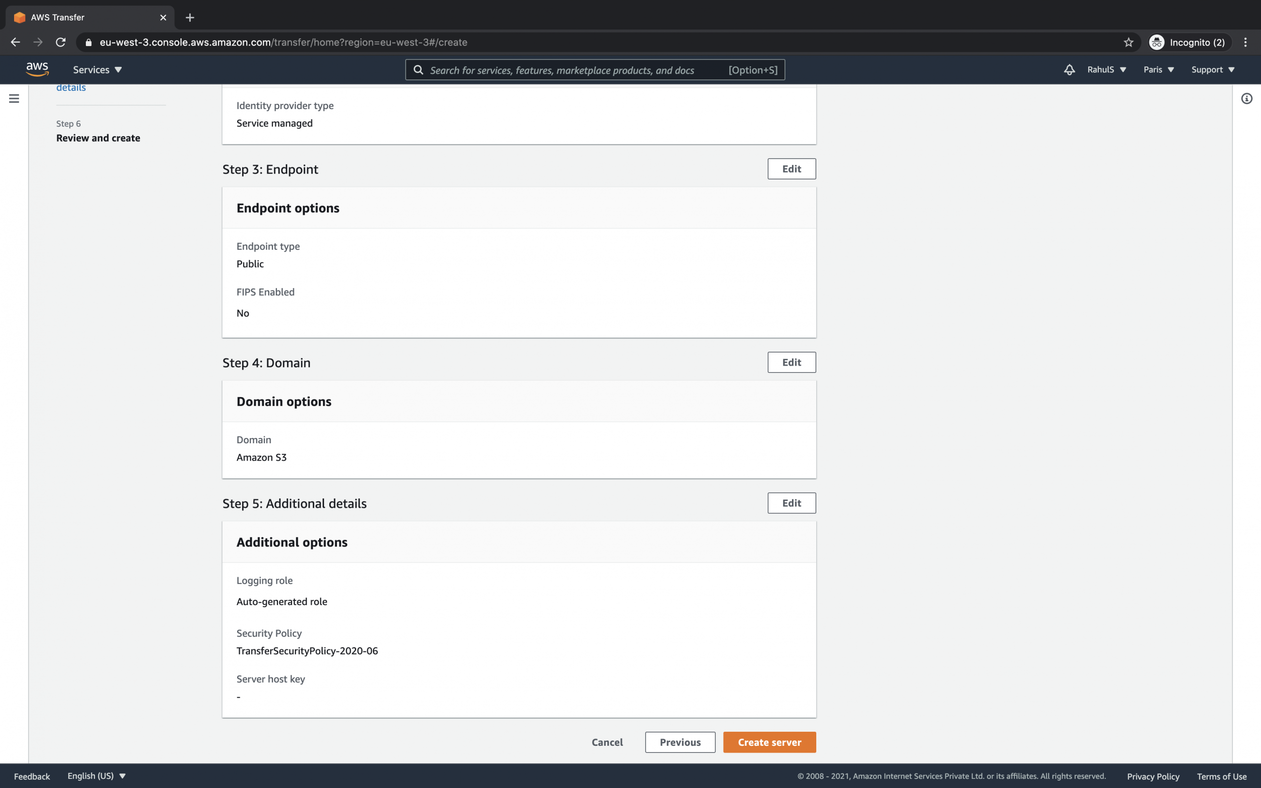 How to create an SFTP-enabled Server on AWS