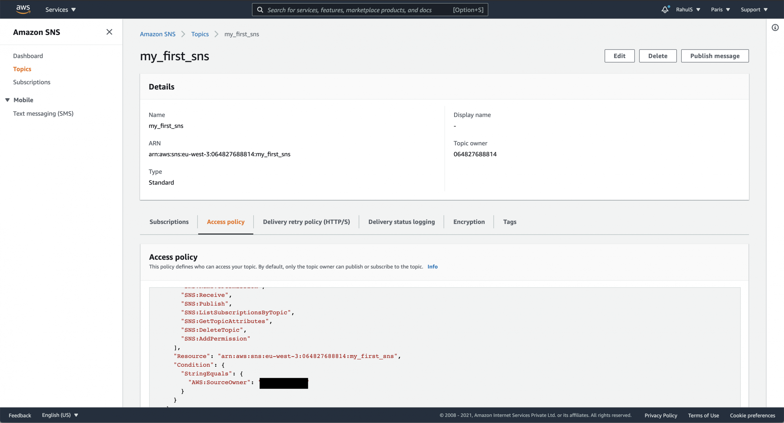 How to create an SNS topic on AWS using Terraform
