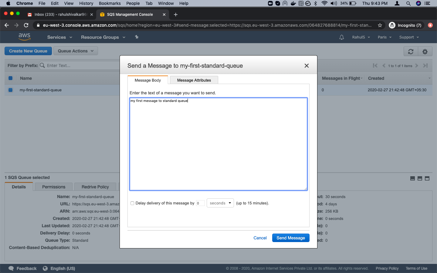 How to create an SQS Queue on AWS