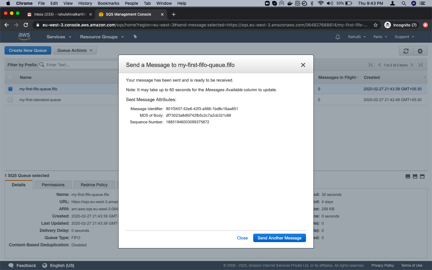 How to create an SQS Queue on AWS