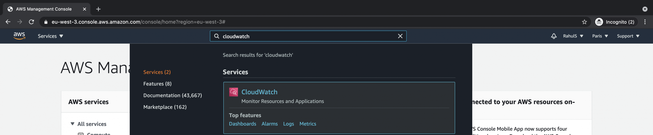 How to create Cloudwatch alarms for a Lambda Function on AWS
