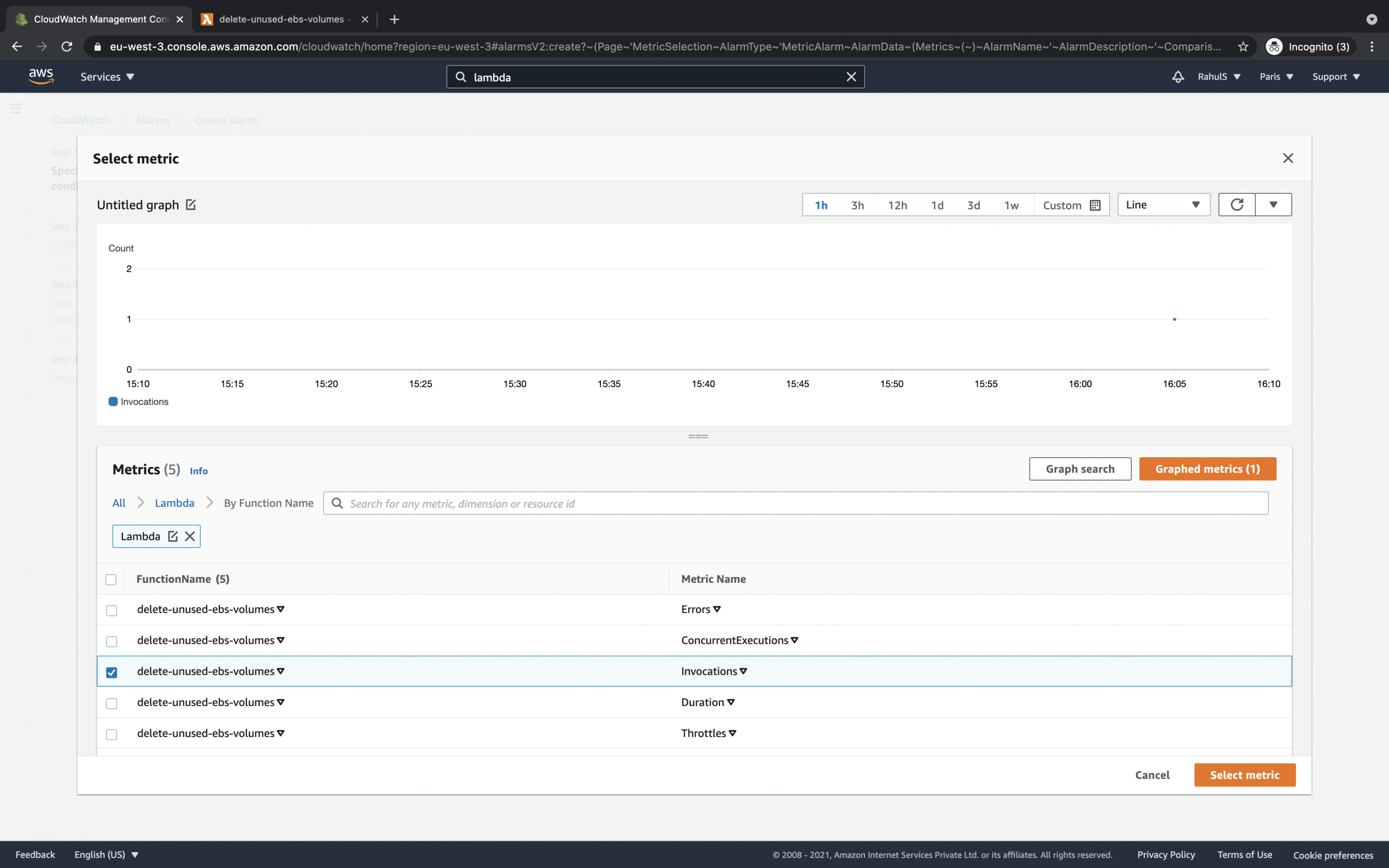 How To Create Cloudwatch Alarms For A Lambda Function On Aws