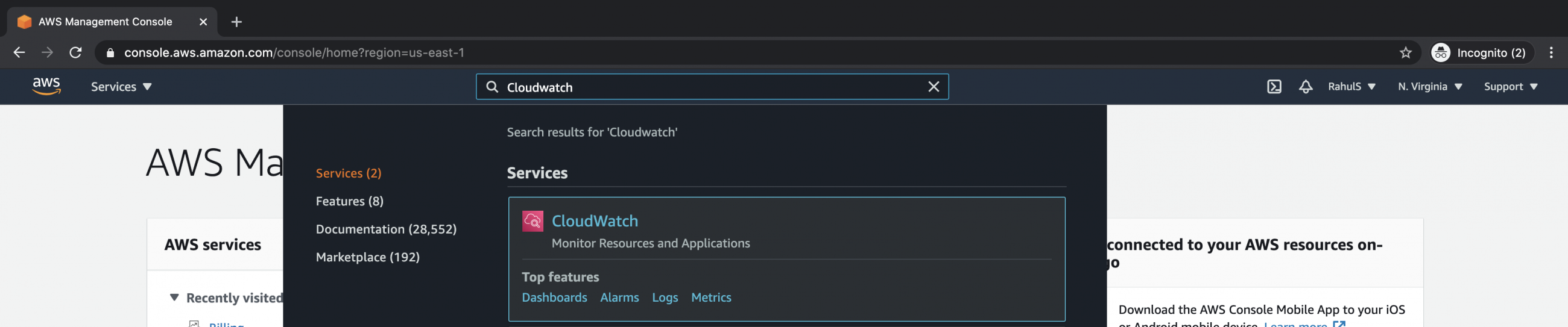 How to create Cloudwatch alarms for RDS (MySQL) on AWS