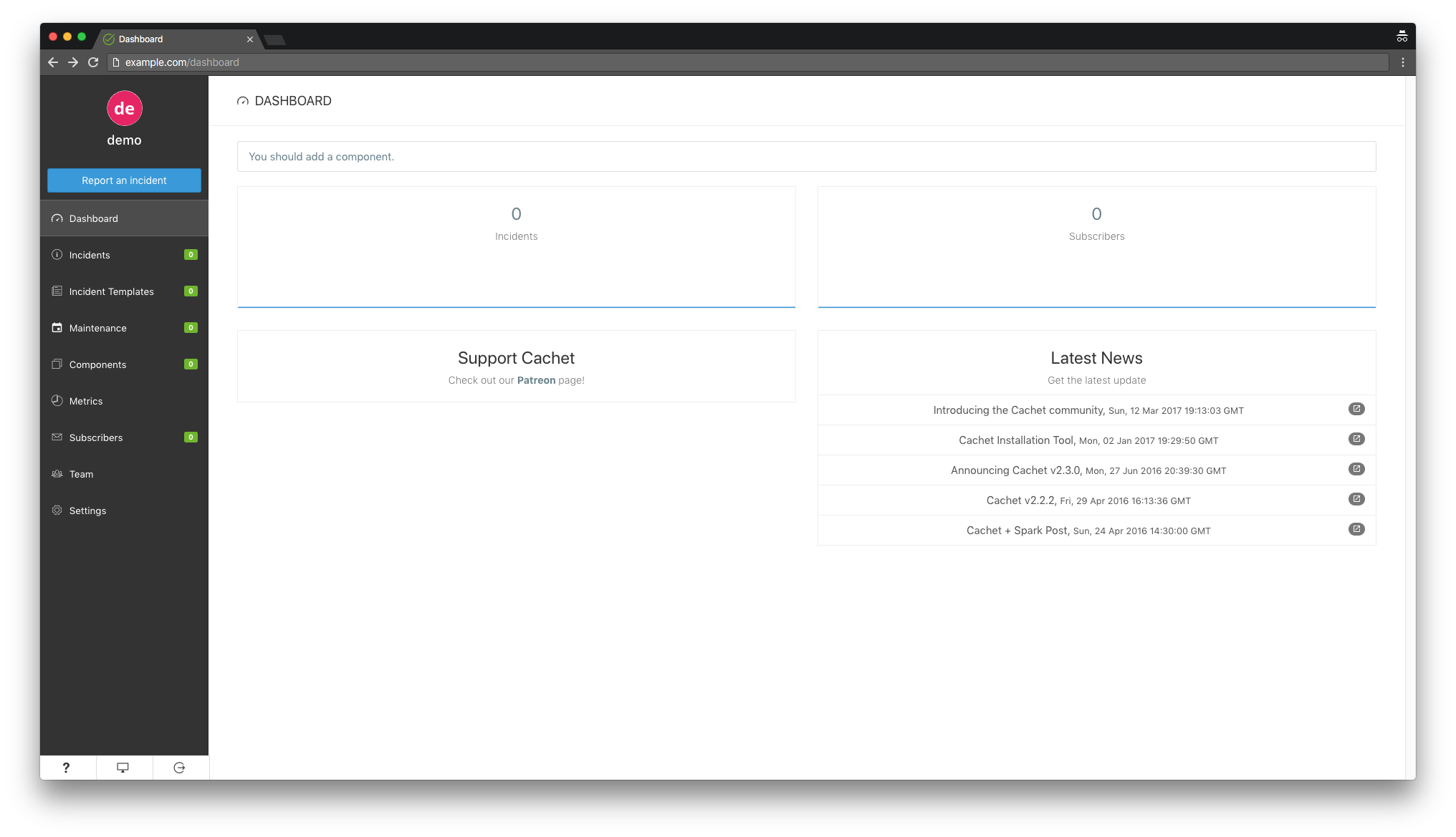 How to Install Cachet Status Page System on Ubuntu 18.04 LTS
