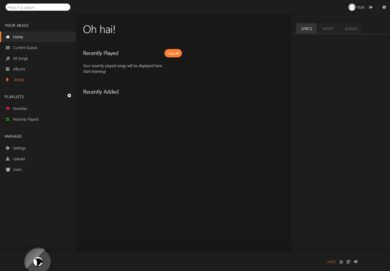 How to Install Koel Music Streaming Server using Docker on Rocky Linux 8
