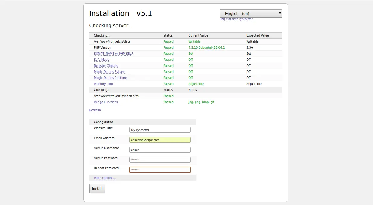 How to Install Typesetter CMS on Ubuntu 18.04 LTS