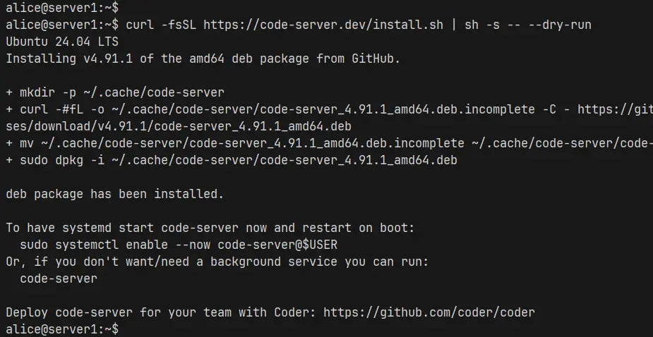 How to Install Visual Studio Code Cloud IDE on Ubuntu 24.04 Server