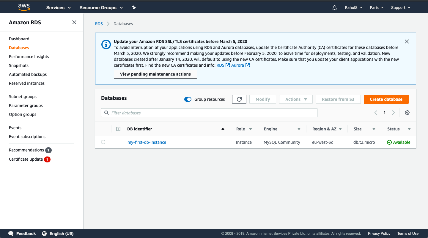 How To Setup An Rds Mysql Relation Database Mysql Instance On Aws