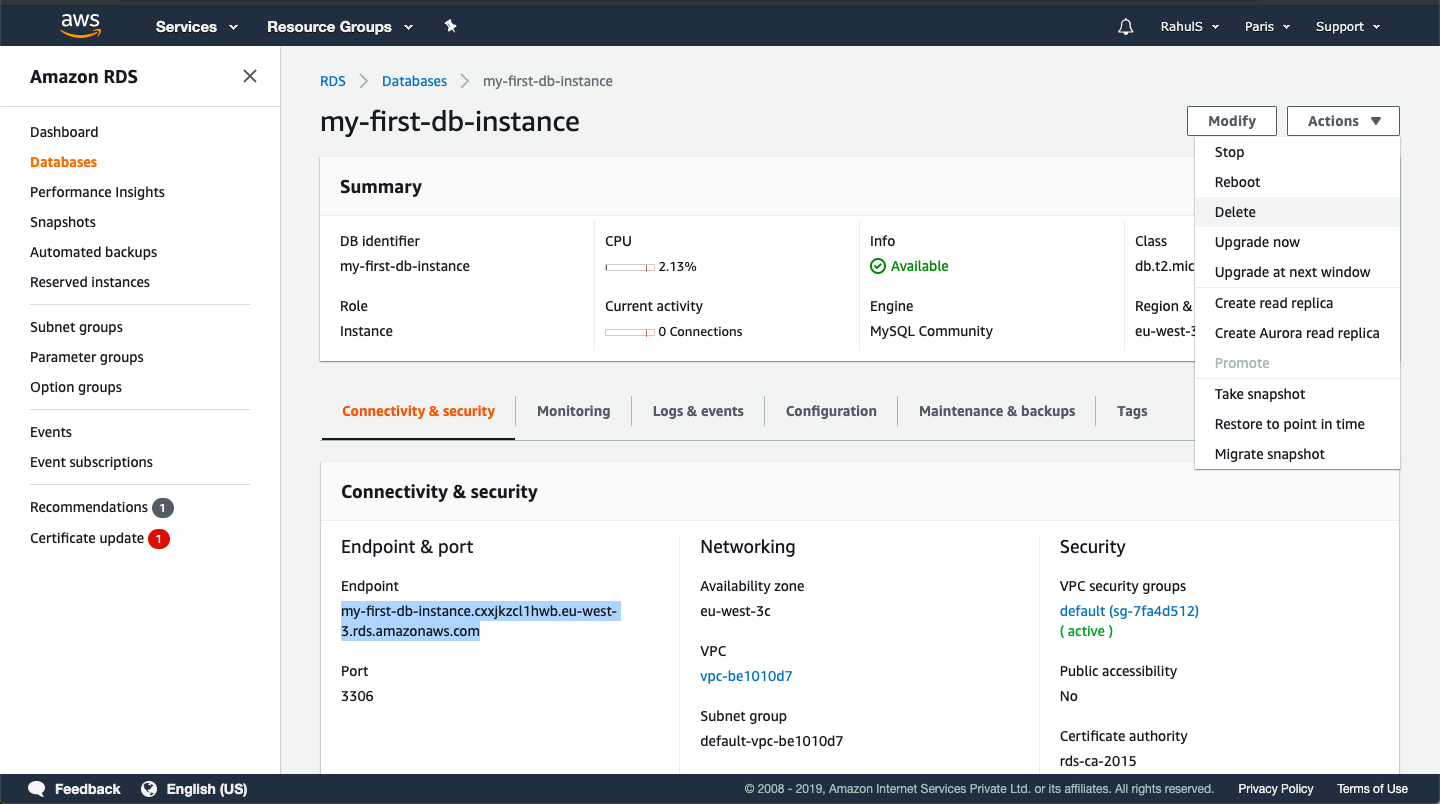 How To Setup An Rds Mysql Relation Database Mysql Instance On Aws