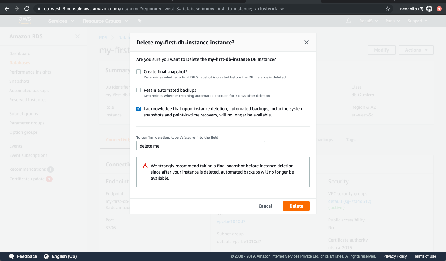 How To Setup An Rds Mysql Relation Database Mysql Instance On Aws