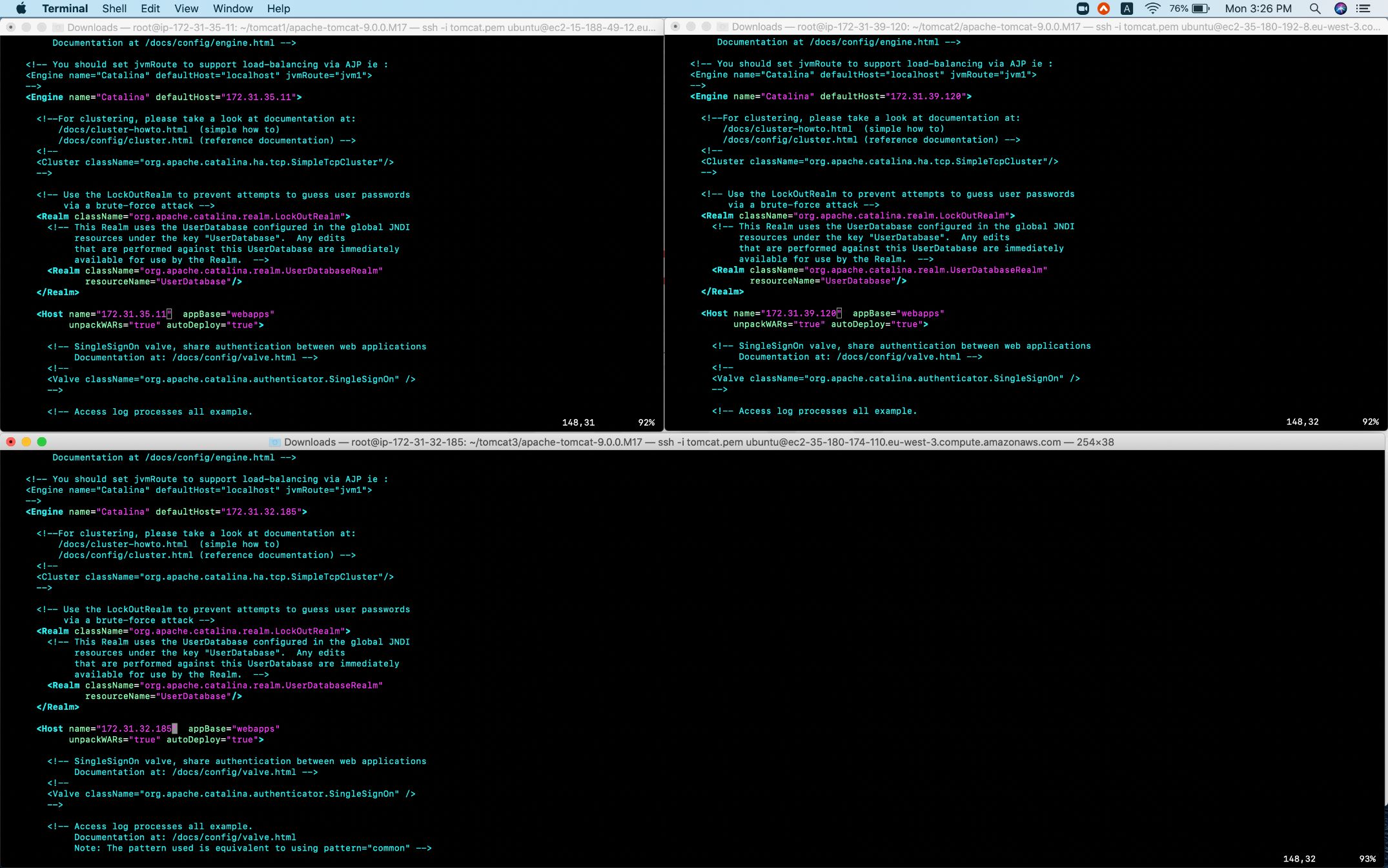 How to setup Apache Tomcat cluster with 3 Nodes on Ubuntu